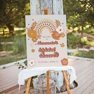 Groovy Welcome Sign Template, Retro 70s Bridal Shower Welcome Sign ...