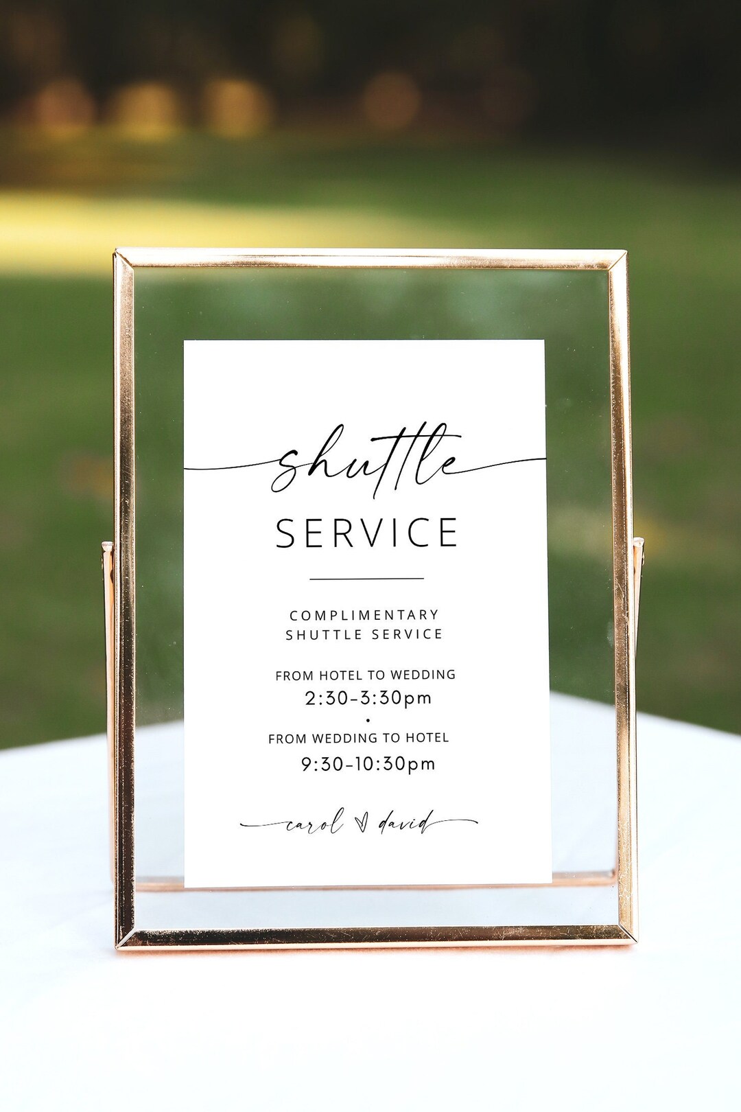 Shuttle Service Sign Template, Minimalist Wedding Sign, Transportation ...
