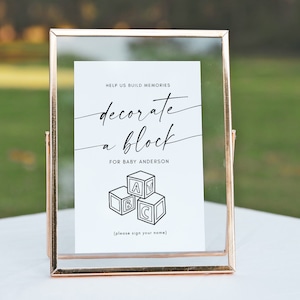 Decorate a Baby Block Sign, Minimalist Baby Shower, Baby Shower ...