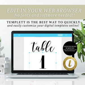 Rustic Table Numbers Template - INSTANT DOWNLOAD, 100% Editable, DIY ...