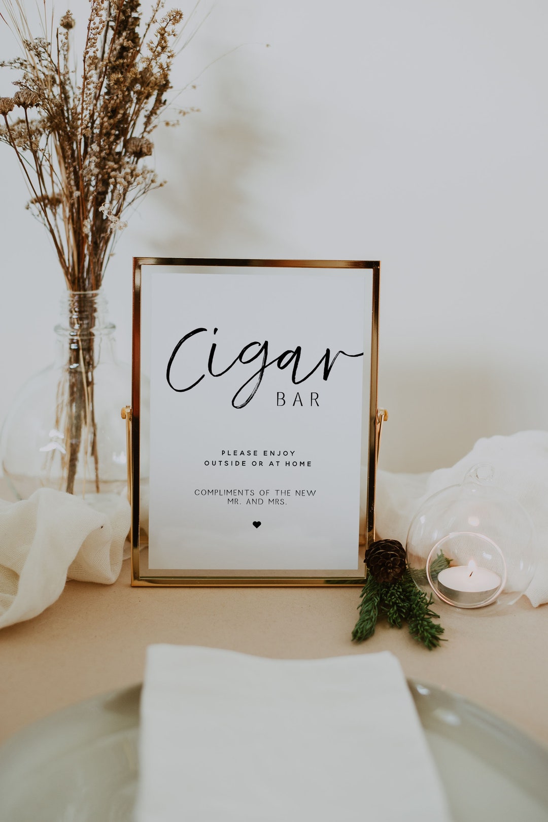 JILL Cigar Bar Sign Template Wedding Cigar Sign Simple - Etsy