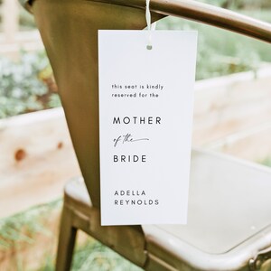 Minimalist Wedding Seating Tag Reserved Seating Template, Modern ...