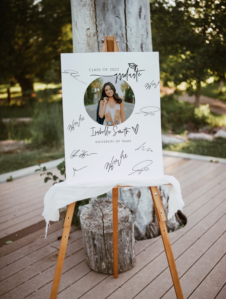 ELLIA | Graduation Signature Board, Modern Graduation Signature Sign ...