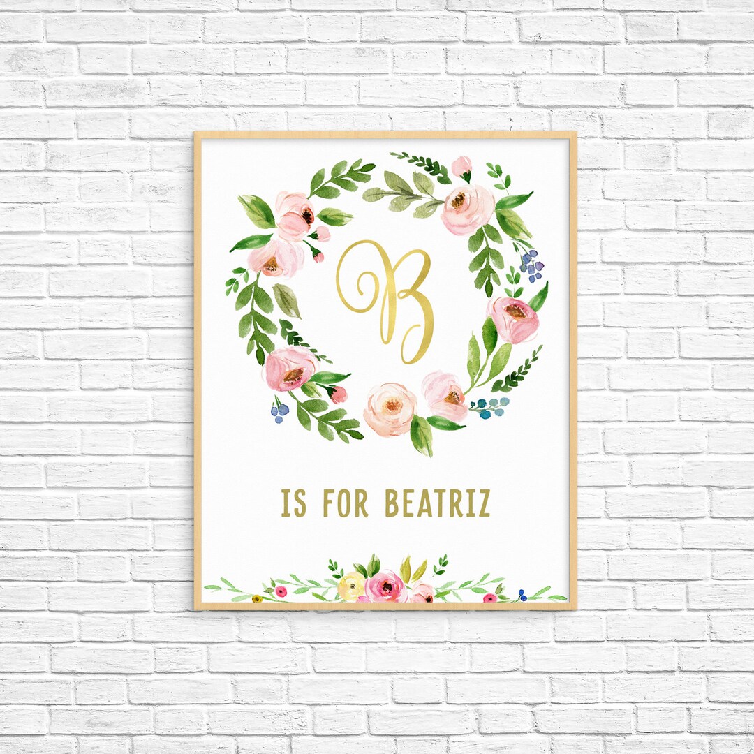 Nursery Name Letters Printable, Baby Name Wall Art Sign, Nursery Baby ...