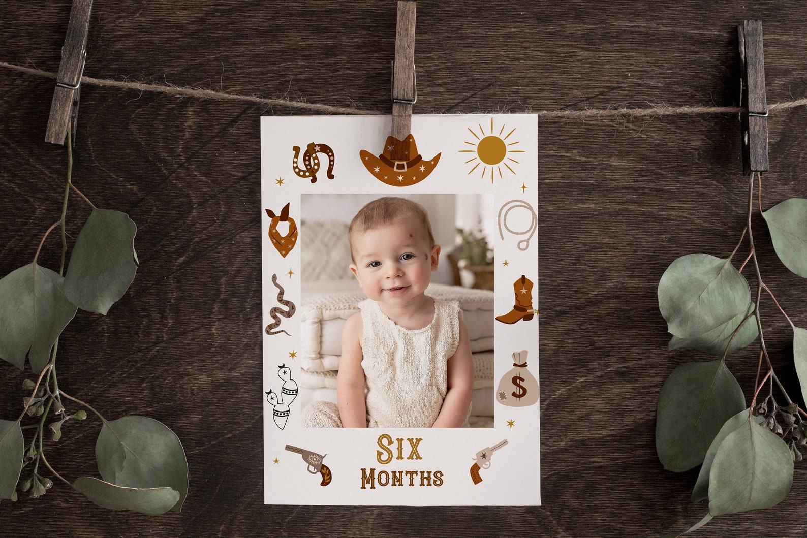 THEO My First Rodeo Birthday Photo Banner Cowboy First | Etsy