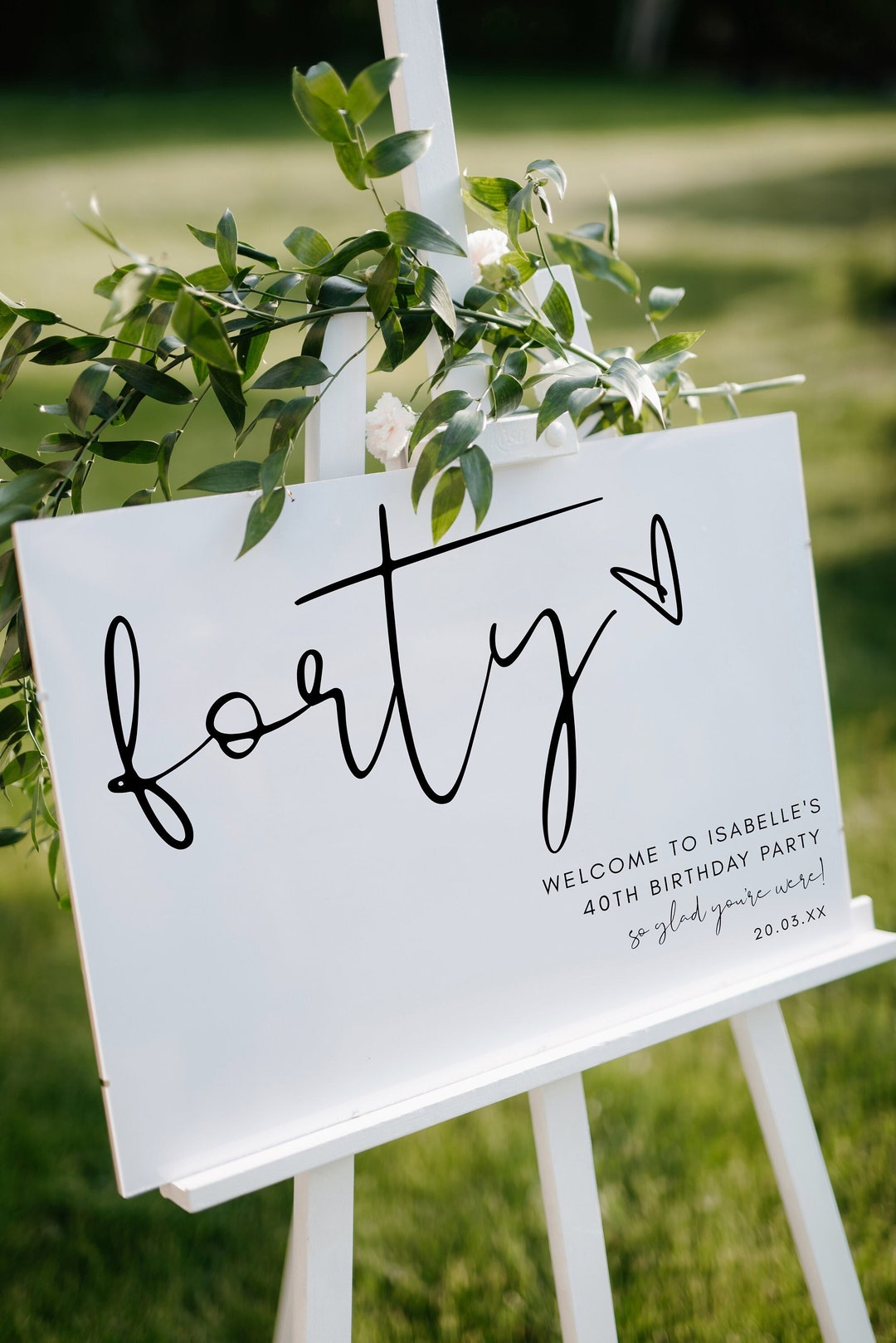 Forty Welcome Sign Template, Modern 40th Birthday Welcome Sign, Forty ...