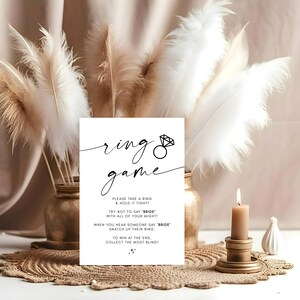 Ring Game, Minimalist Bridal Shower Game, Don't Say Bride Game, Bridal ...