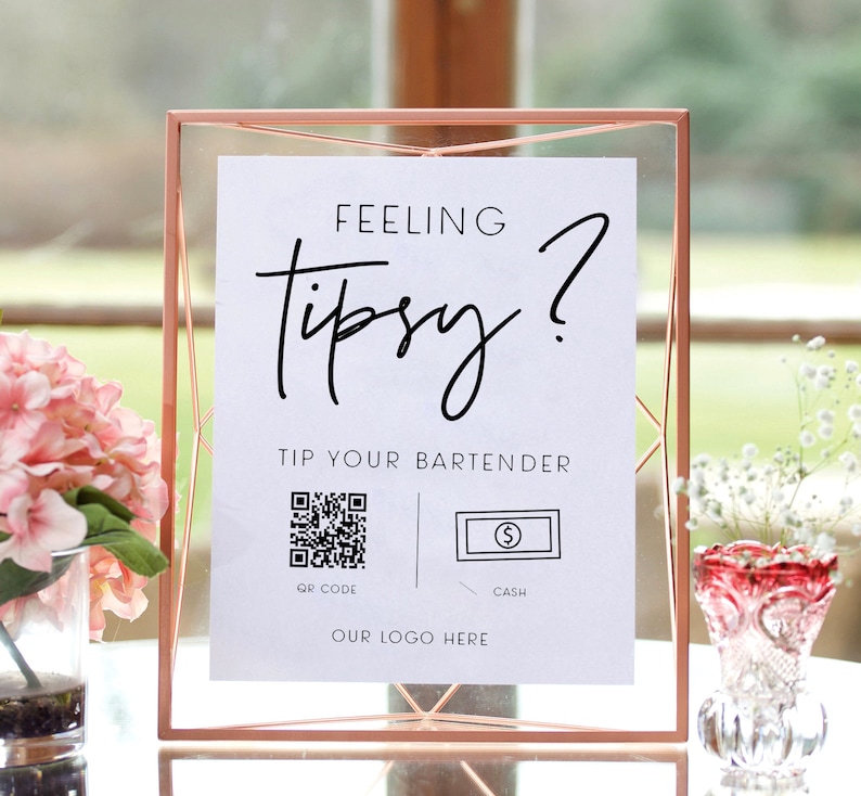 ELLIA Feeling Tipsy Jar Sign Bartender Tip Sign Modern - Etsy