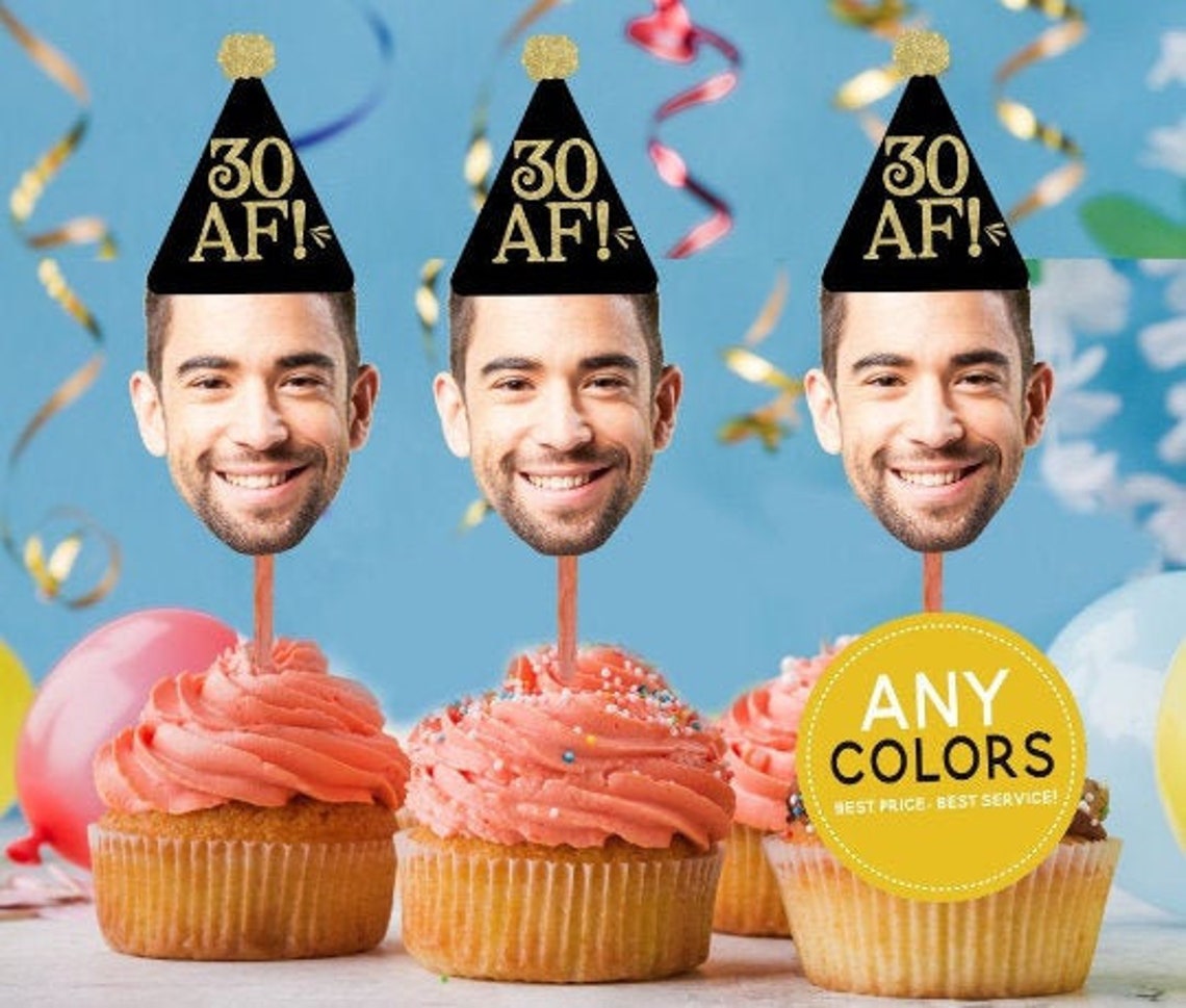 Photo Cupcake Toppers Birthday Funny Cupcake Topper Cake - Etsy