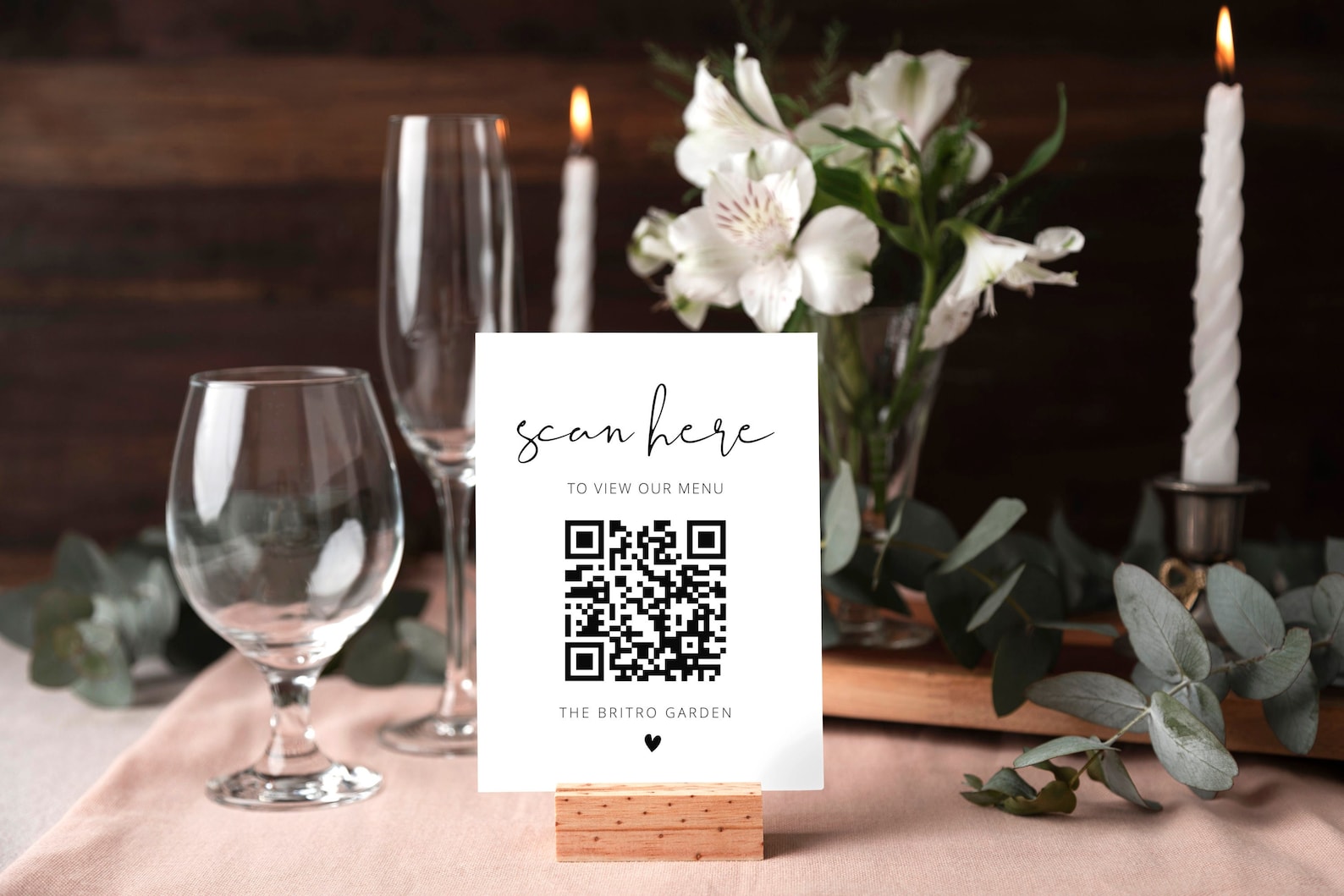 Wedding Menu Qr Code Sign Menu Qr Code Template Scannable - Etsy