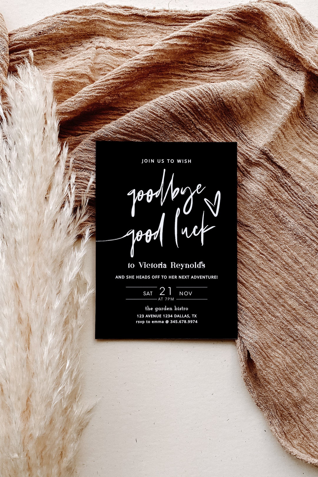 Farewell Invitation Template, Goodbye and Good Luck, Retirement Party ...