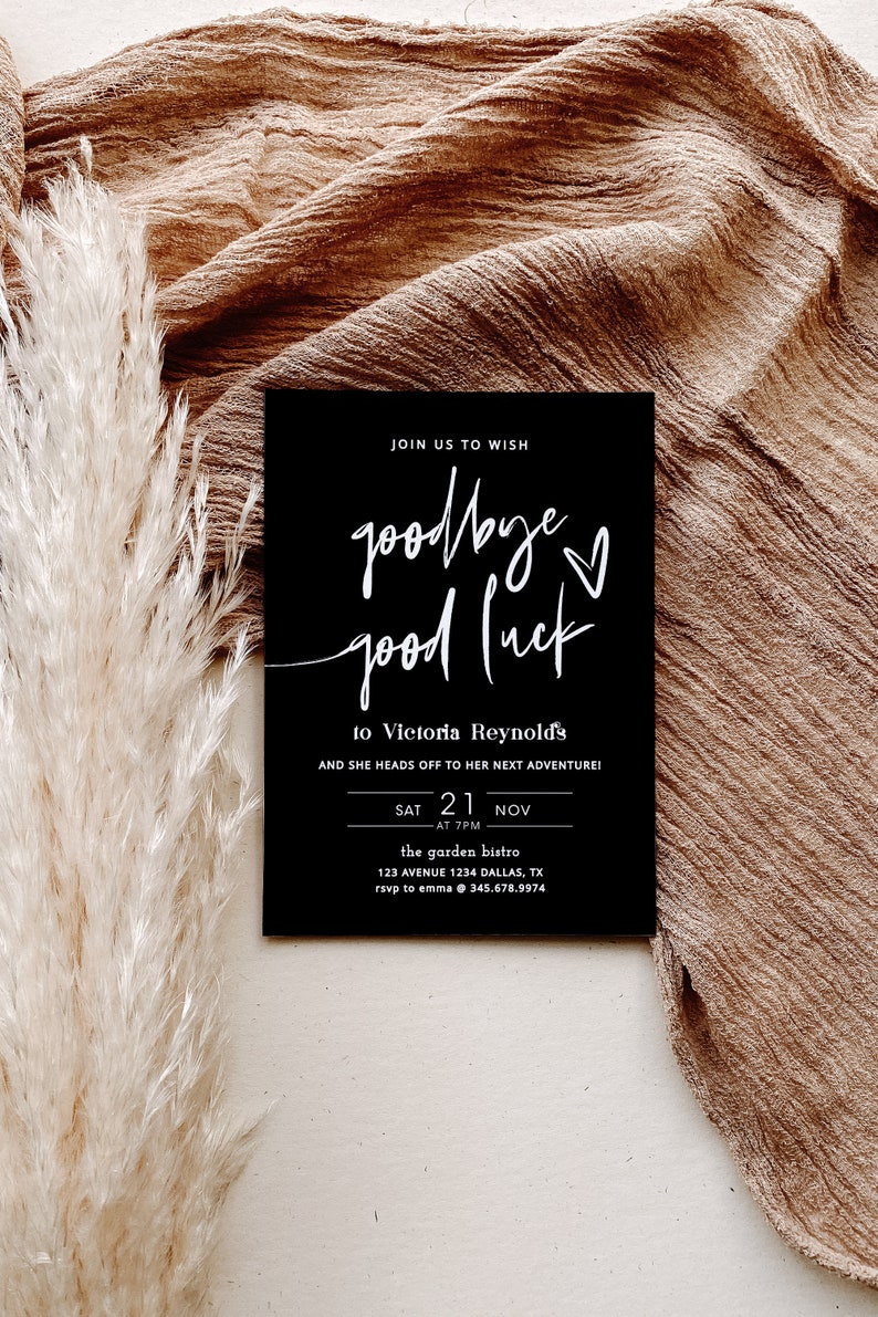 Farewell Invitation Template Goodbye and Good Luck - Etsy