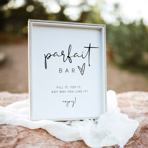 Parfait Bar Sign, Breakfast Party Sign, Yogurt Bar Sign, Bridal Brunch ...