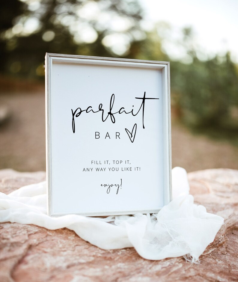 Parfait Bar Sign Breakfast Party Sign Yogurt Bar Sign - Etsy