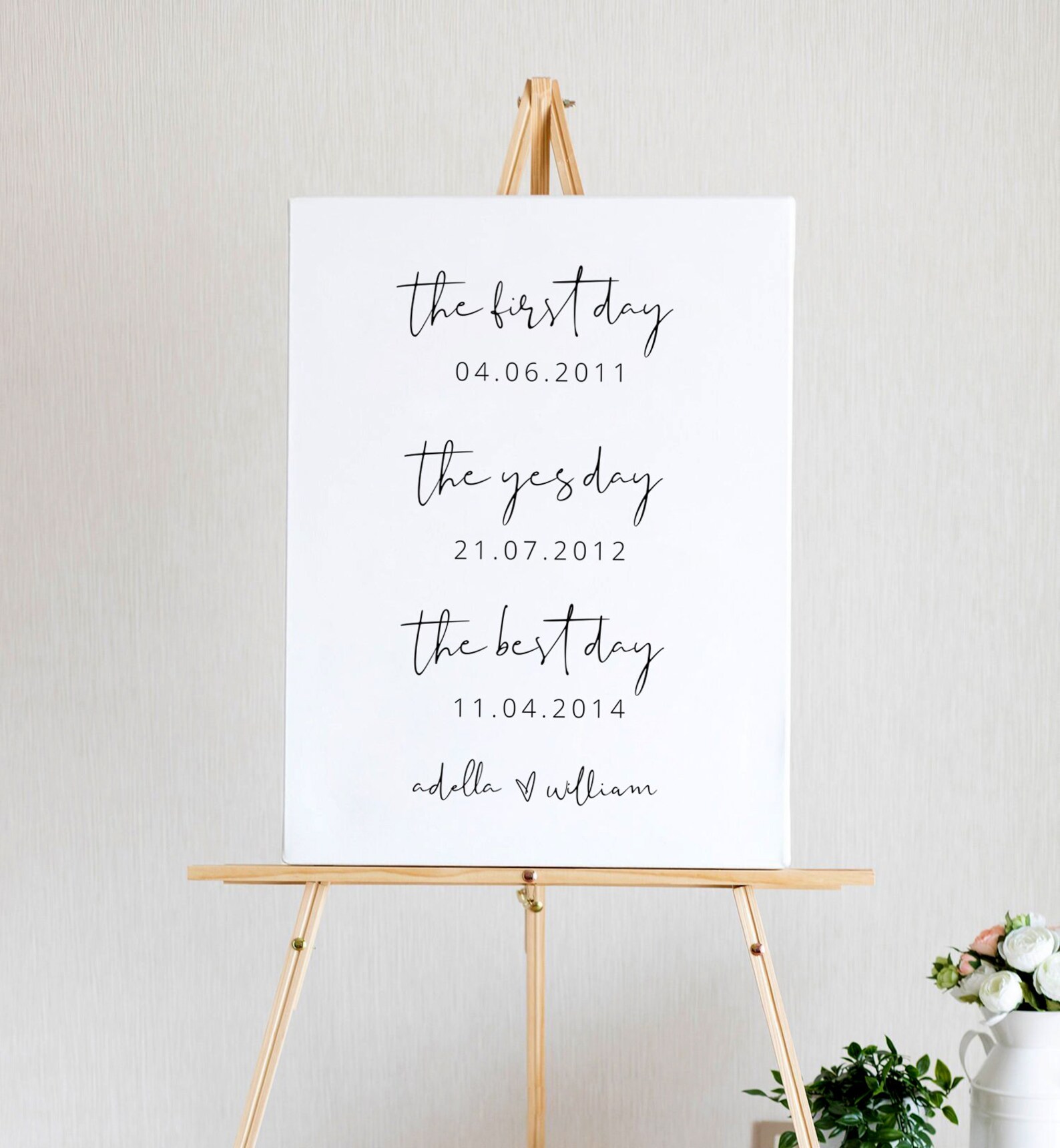 The First Day the Yes Day the Best Day Sign, Wedding Anniversary Gift ...