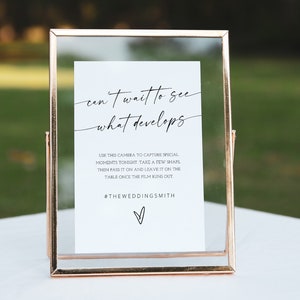 Wedding Disposable Camera Sign, Can't Wait to See What Develops ...