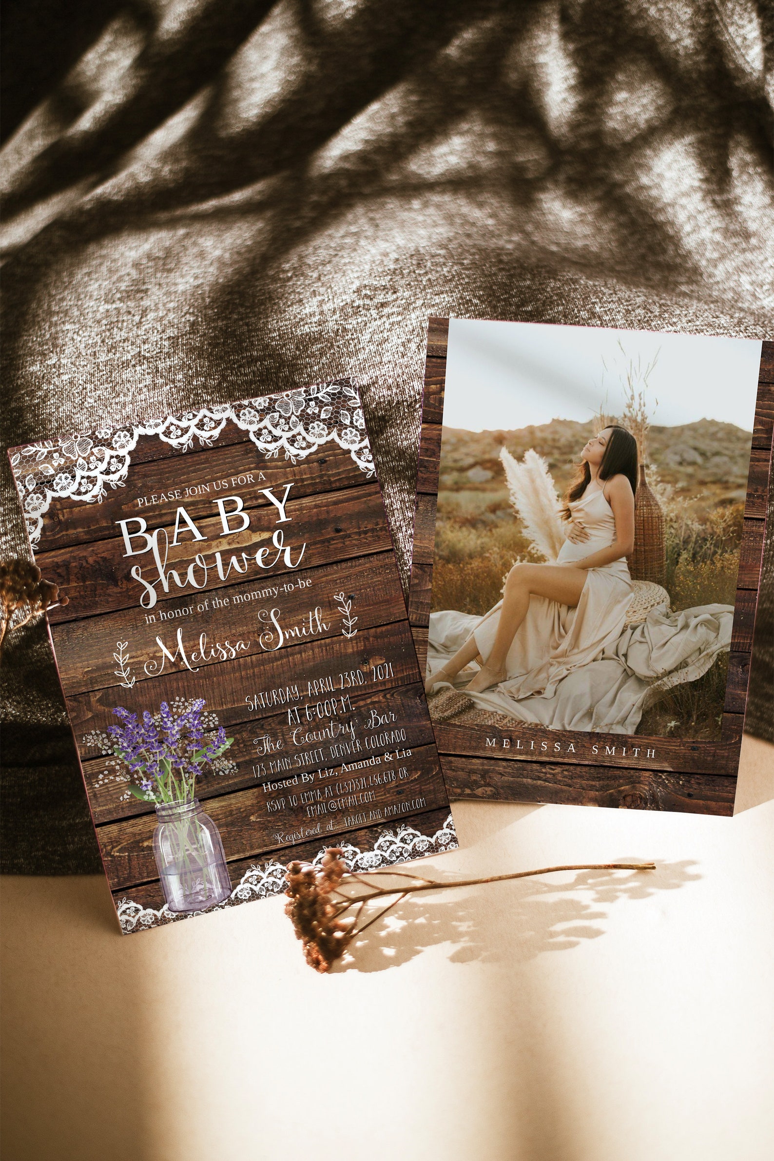 Rustic Baby Shower Invitation Printable Country Baby Shower - Etsy