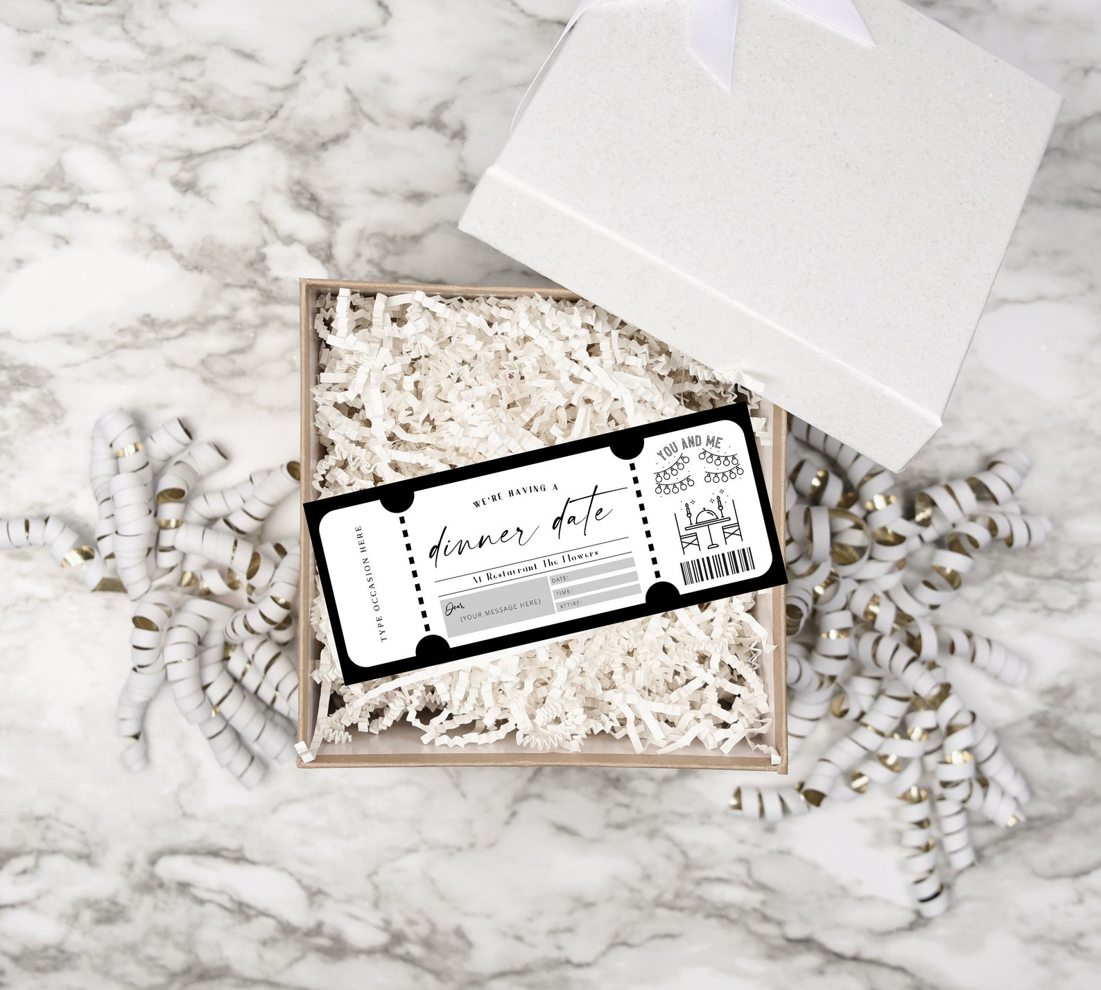 Dinner Date Gift Voucher EDITABLE, Restaurant Certificate Printable ...
