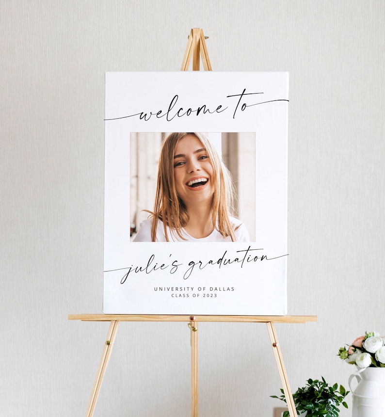 Modern Photo Graduation Welcome Poster Template Editable - Etsy