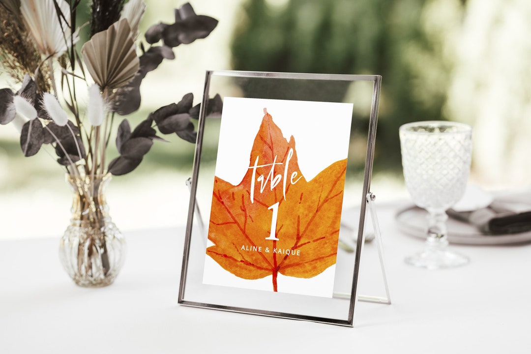 Autumn Fall Table Decor, Fall Wedding Table Numbers, Autumn Wedding ...