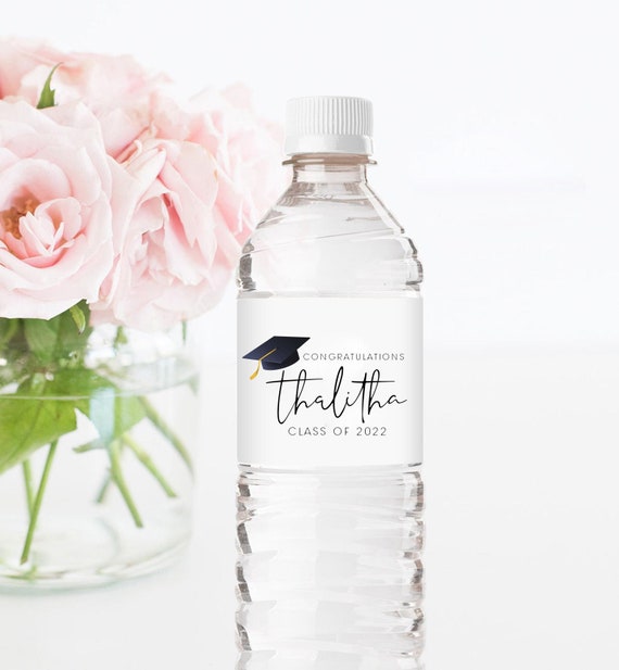 Water Bottle Labels Graduation Template Graduation Party - Etsy