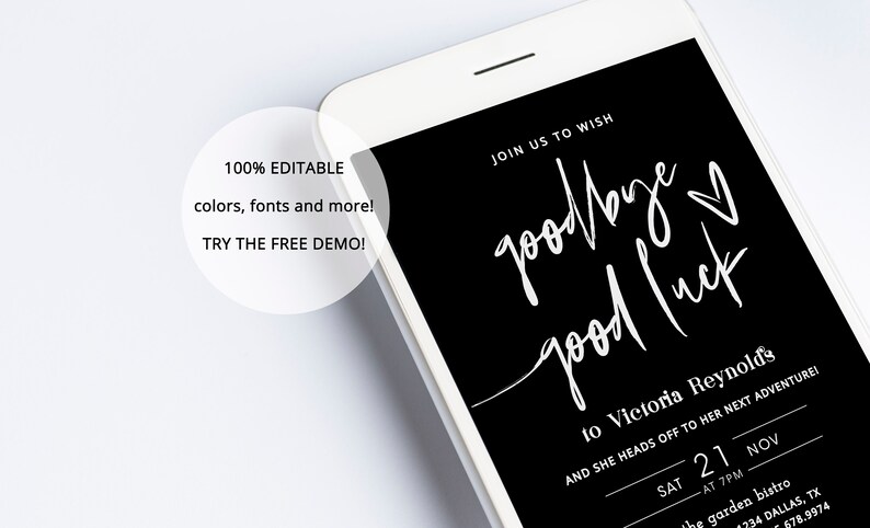 Farewell Invitation Template Goodbye and Good Luck - Etsy