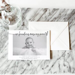 Adoption Announcement Card With Photo, Editable Adoption Announcement ...
