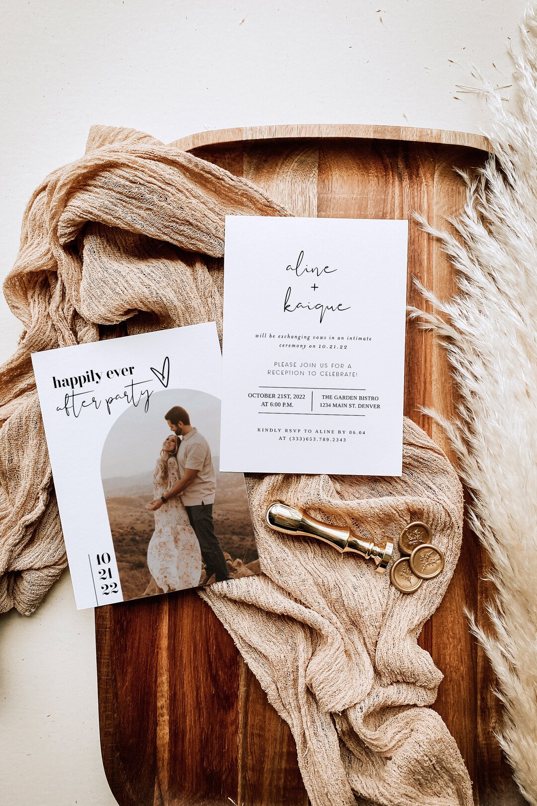 Happily Ever After Party Invite, Wedding Reception Party Invitation ...