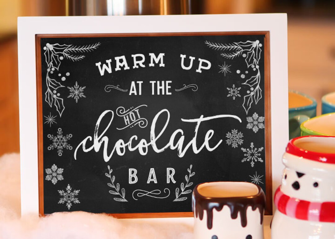 Hot Chocolate Bar Sign, Hot Cocoa Bar Sign, Winter Hot Chocolate Bar ...