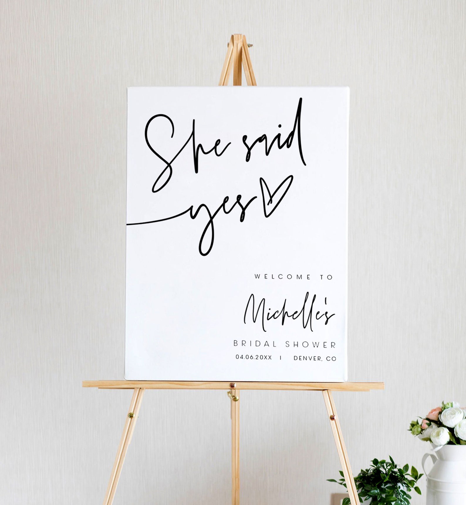 ELLIA She Said Yes Welcome Sign Bridal Shower Shower - Etsy Canada