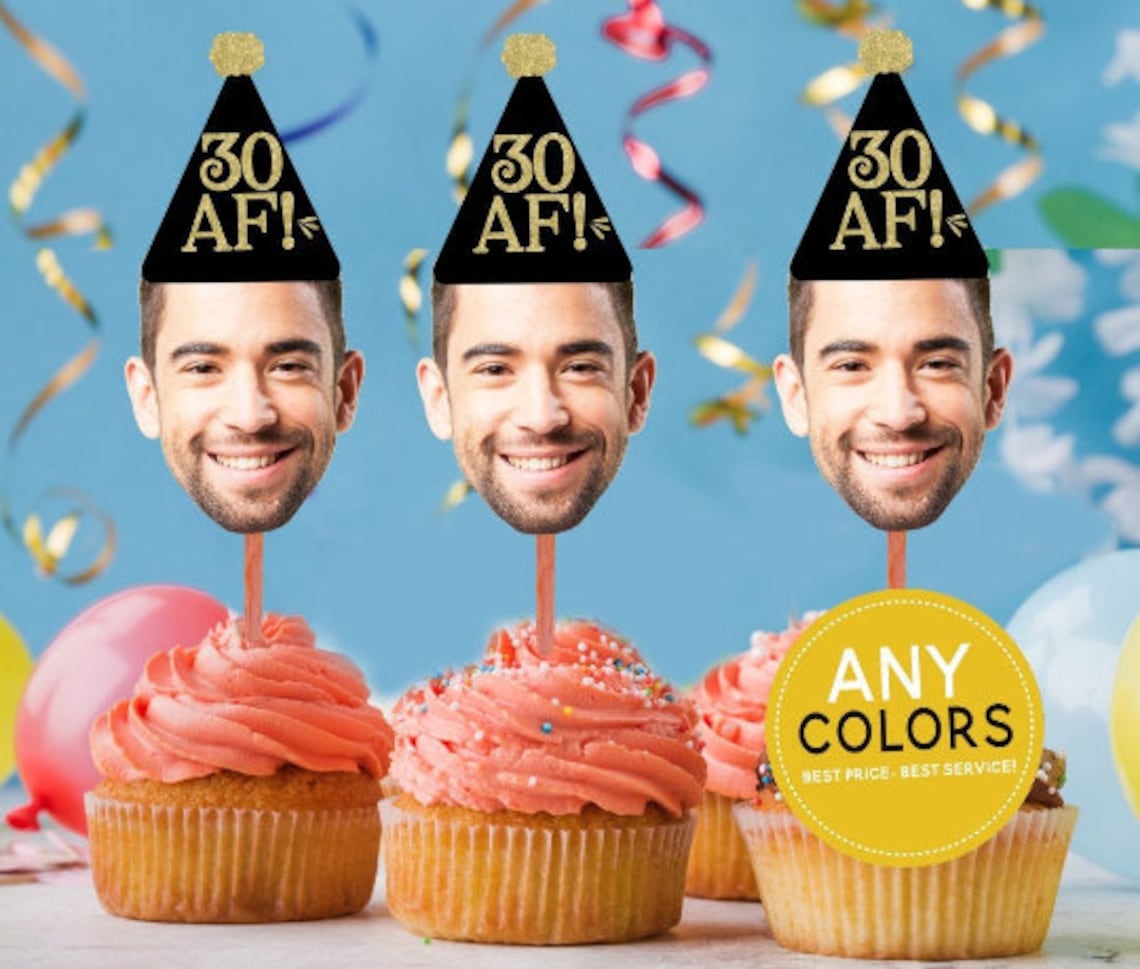 Photo Cupcake Toppers Birthday Funny Cupcake Topper Cake - Etsy