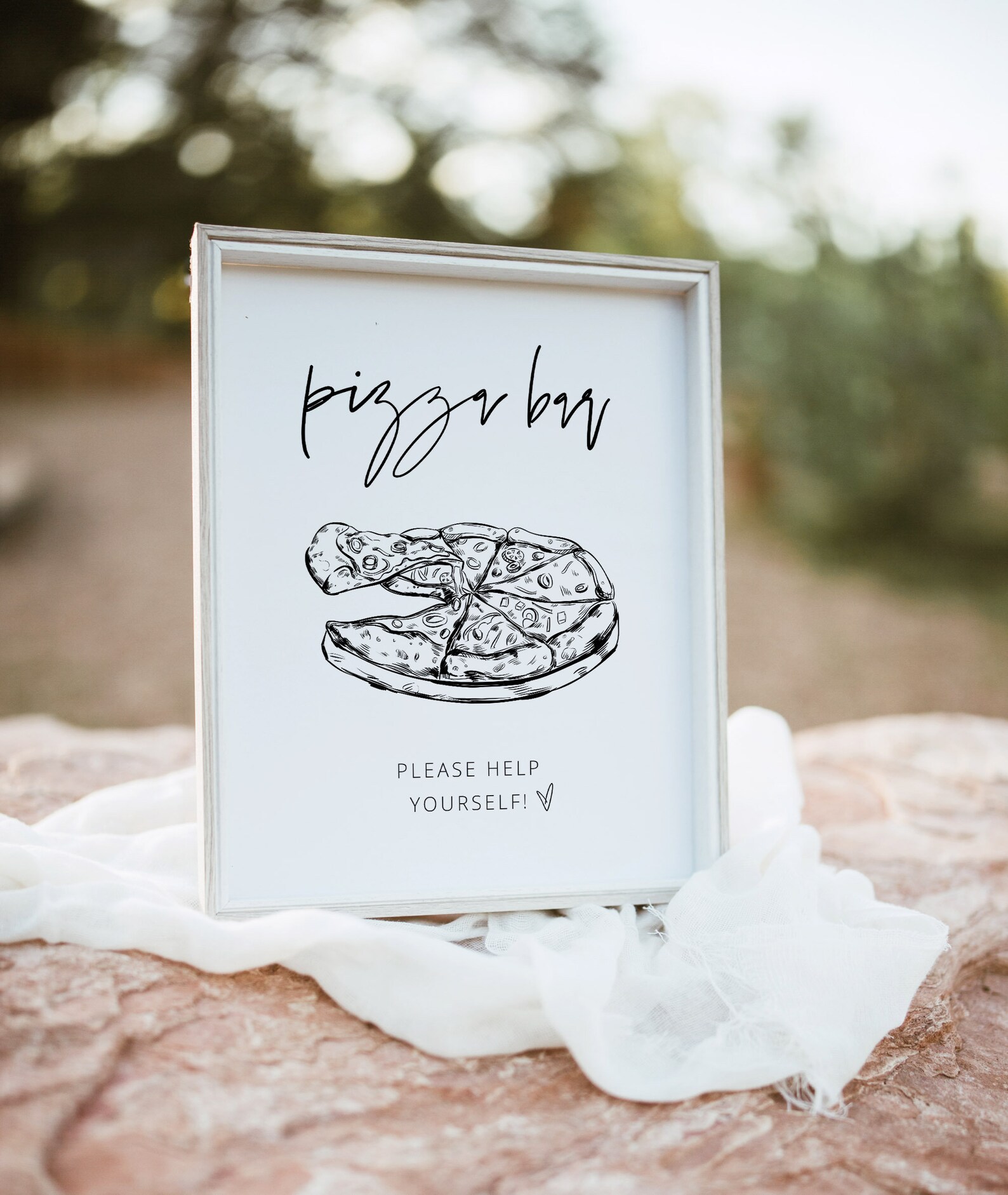 Pizza Bar Sign Wedding, Pizza Bar Printable, Pizza Wedding Sign, Food ...