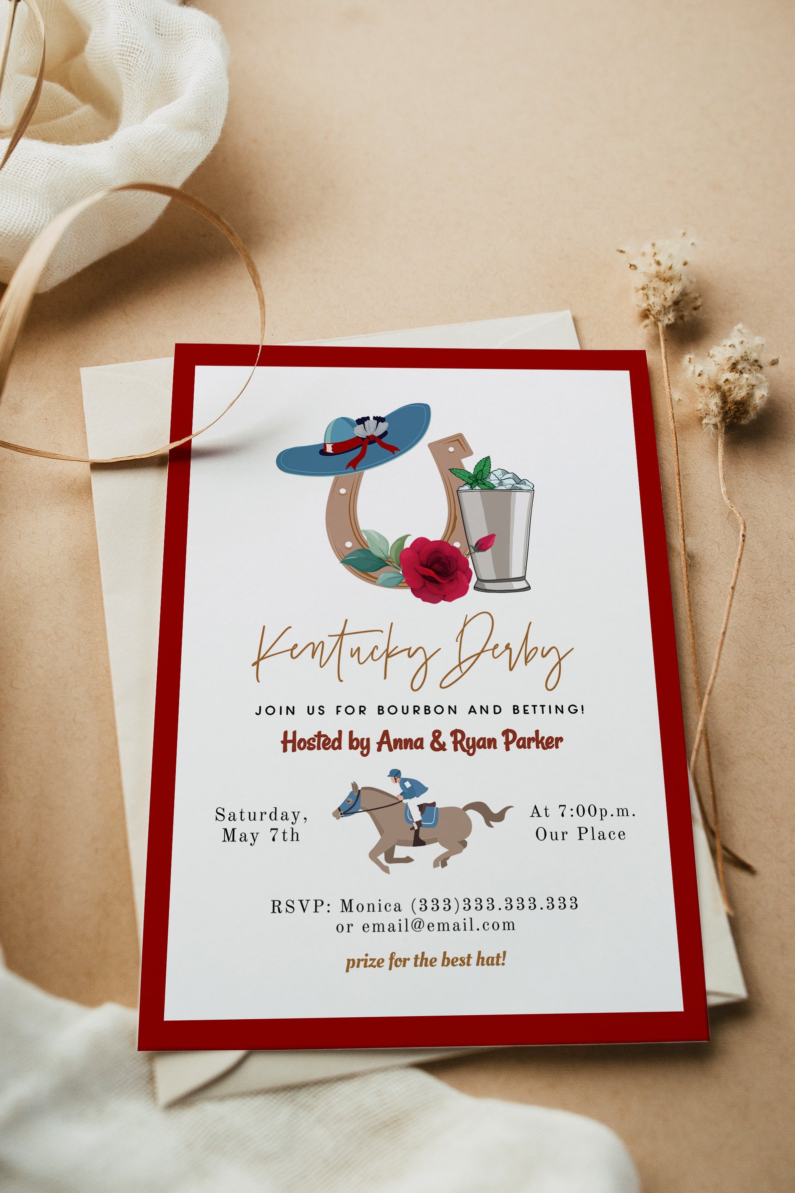 Kentucky Derby Party Invitation Talk Derby to Me Invitation - Etsy