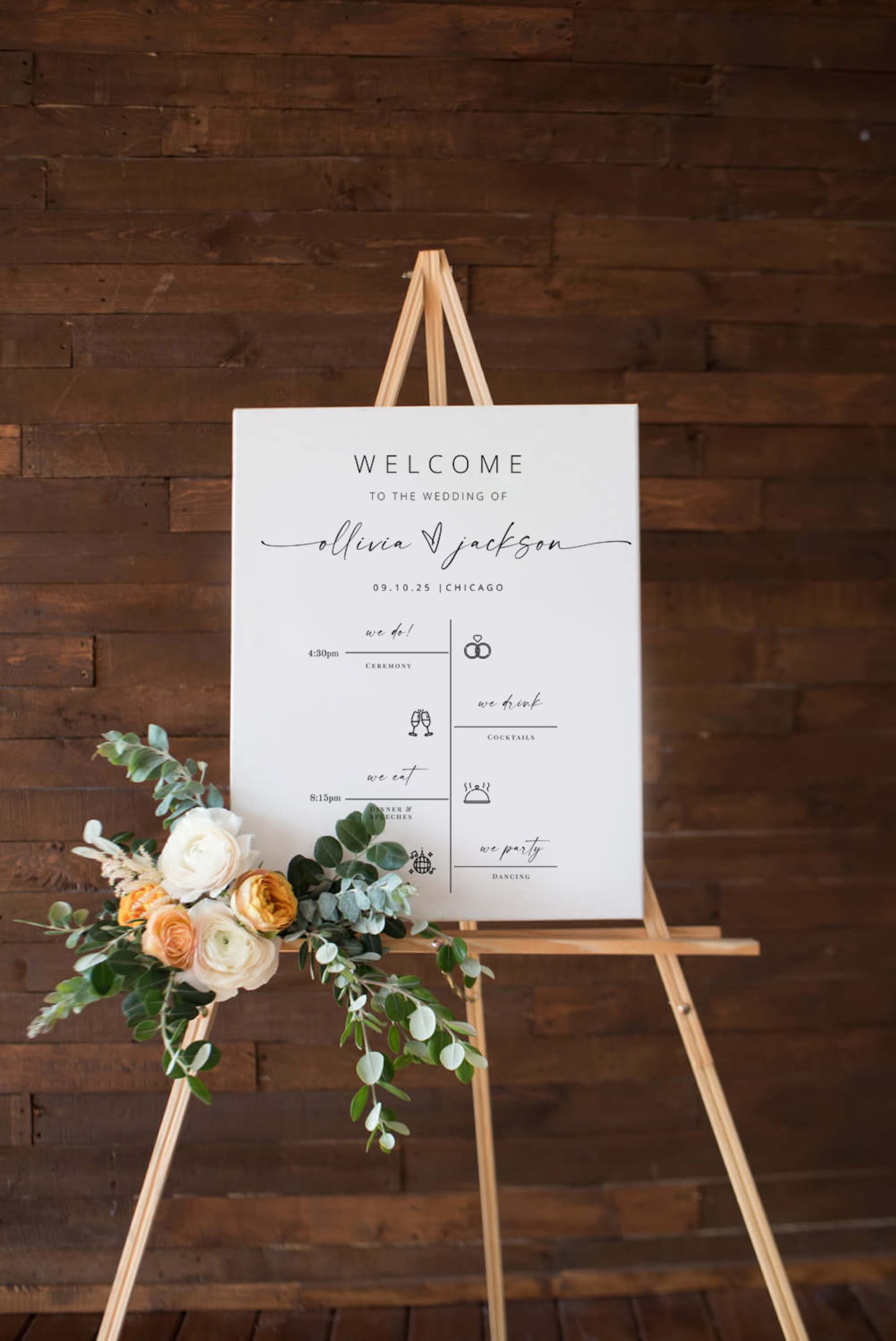 Welcome Sign Timeline Template, Printable Timeline With Wedding Day ...
