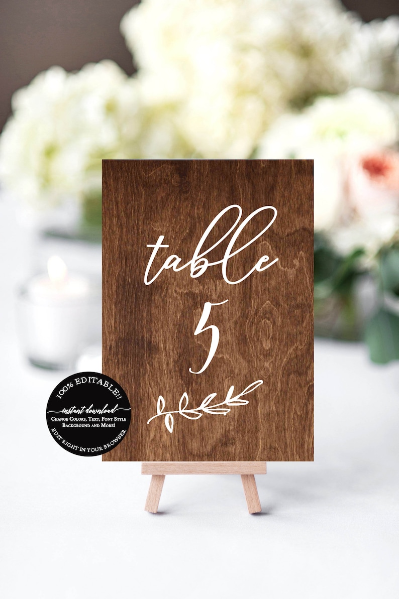 Rustic Wedding Table Numbers Rustic Table Numbers Instant | Etsy