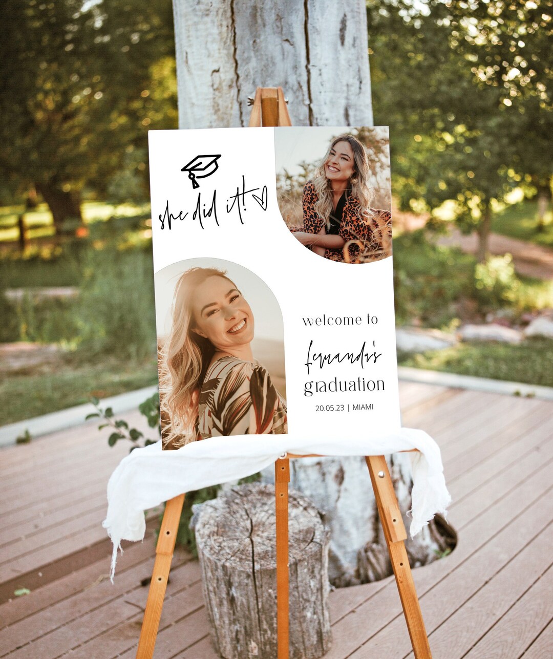 She Did It Graduation Welcome Sign Template, Graduation Welcome Sign ...