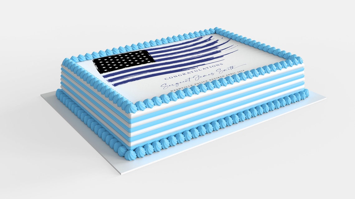 Police Cake Topper TEMPLATE, Printable Police Retirement Cake Topper ...