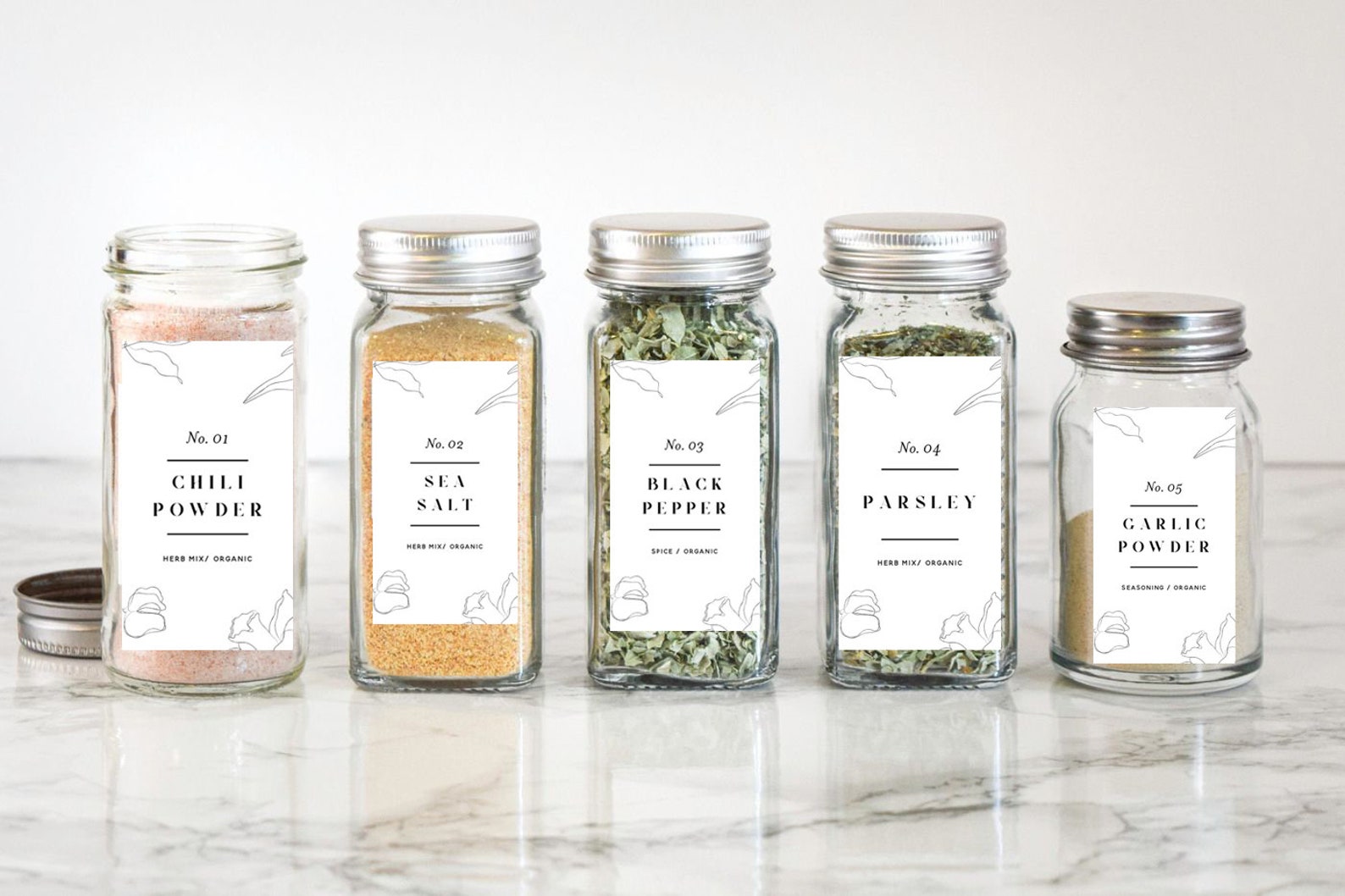 Spice Jar Labels Template Modern Minimalist Spice Jar Label | Etsy