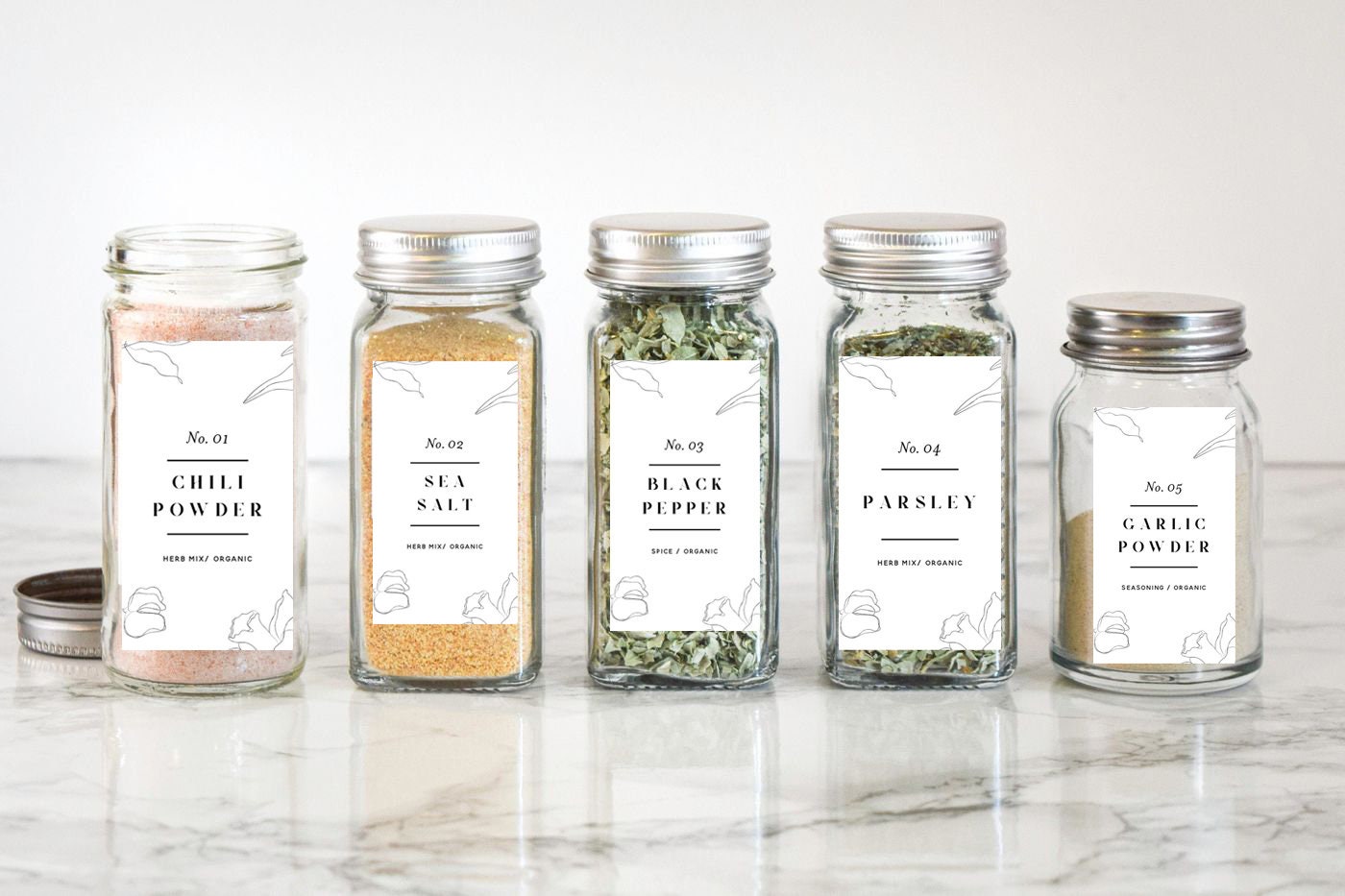 Spice Jar Labels Template Modern Minimalist Spice Jar Label - Etsy