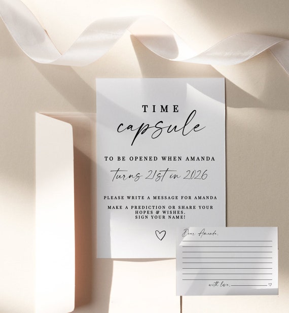 Helena Time Capsule Template Time Capsule Cards Time - Etsy