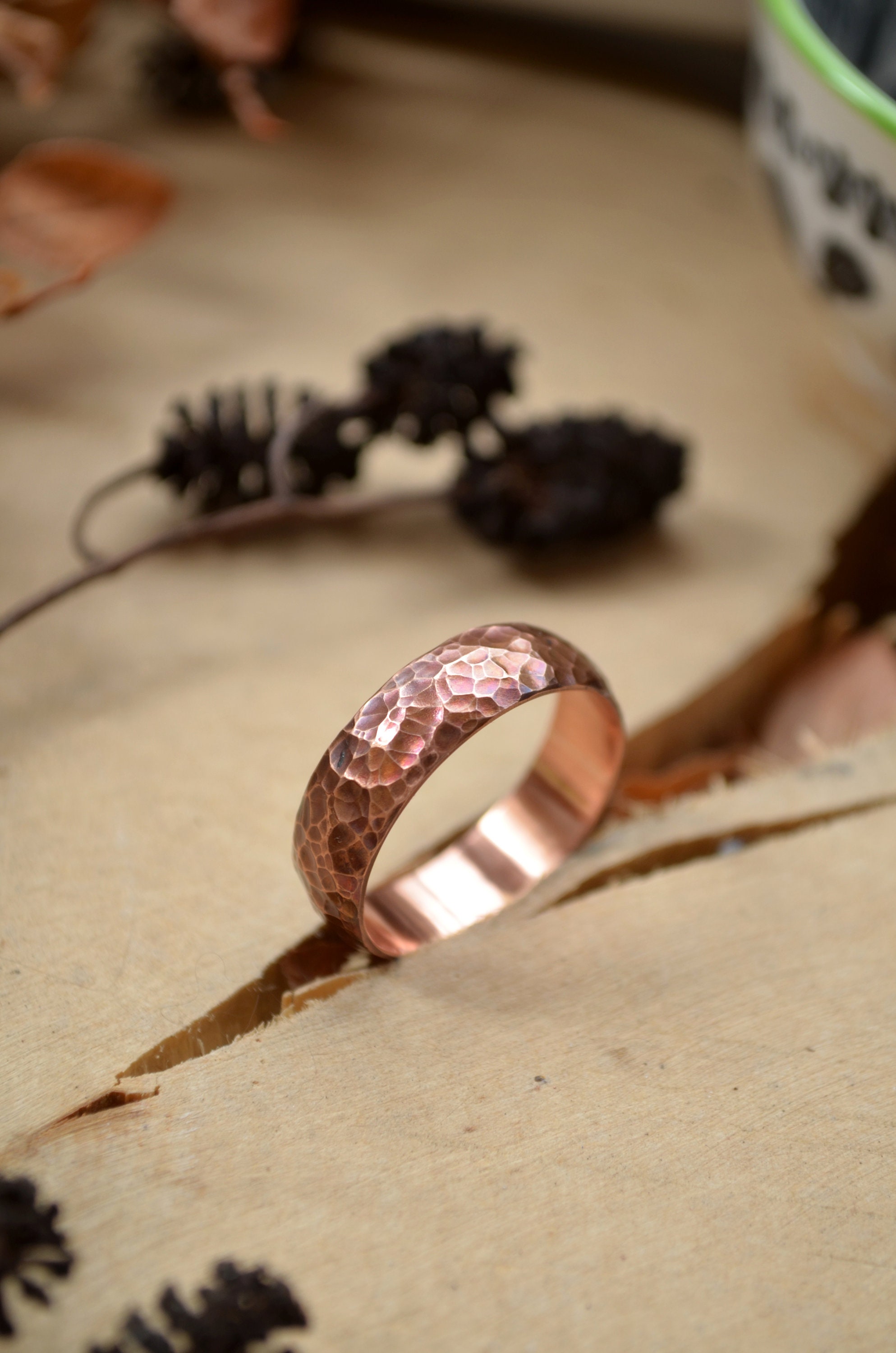 Rustic Engagement Ring for Him Boho Style Promise Copper Men | Etsy