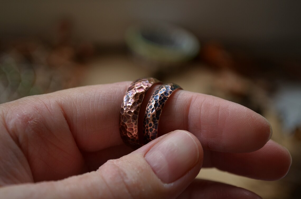 Rustic Engagement ring for him Boho Style Promise Copper men | Etsy