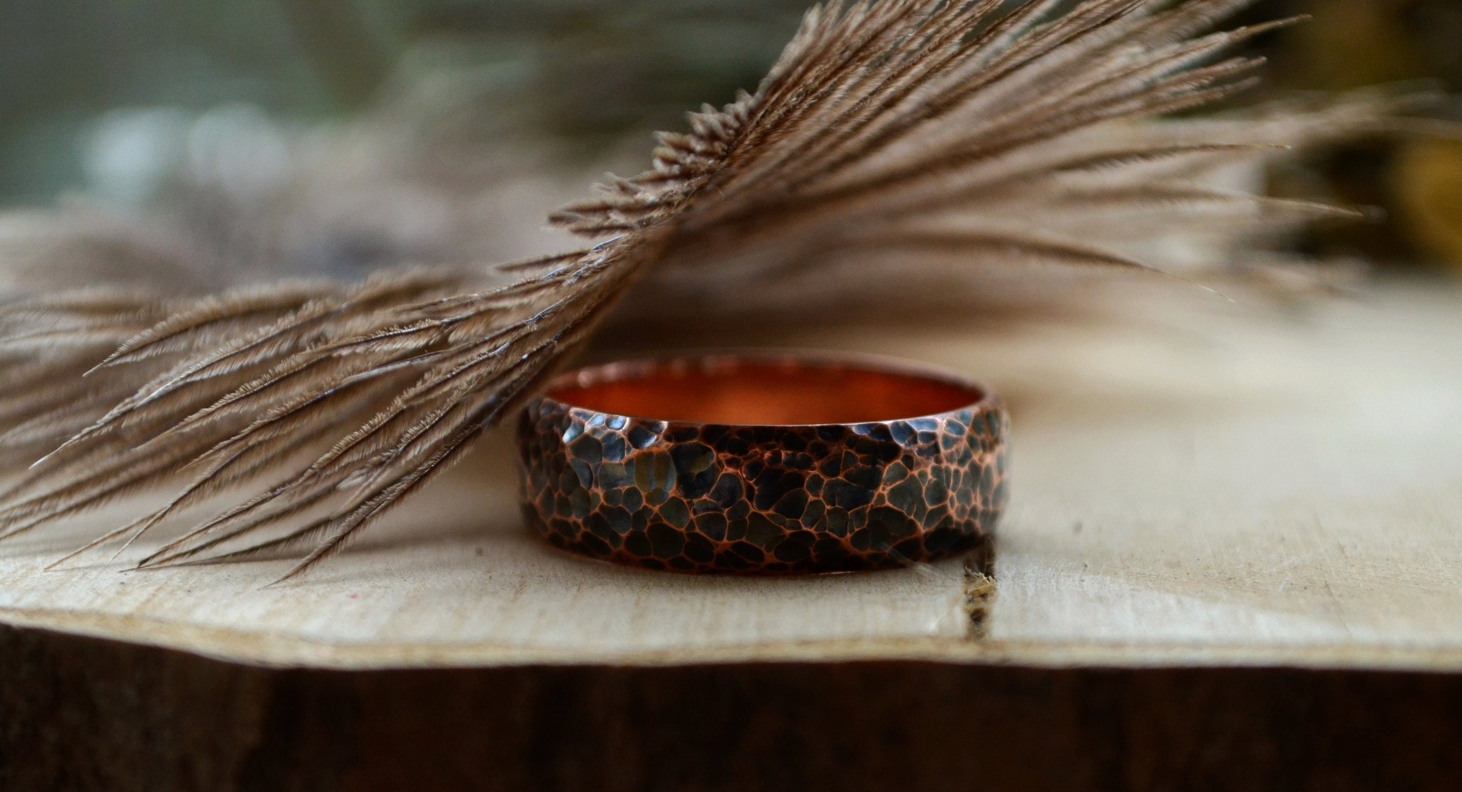 Rustic Engagement Ring for Him Boho Style Promise Copper Men | Etsy