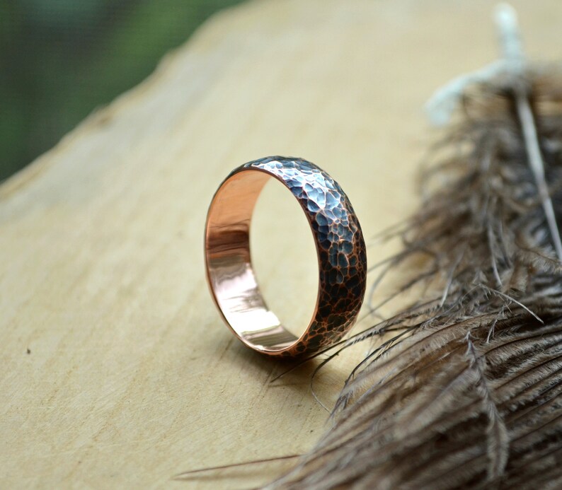 Rustic Engagement Ring for Him Boho Style Promise Copper Men - Etsy