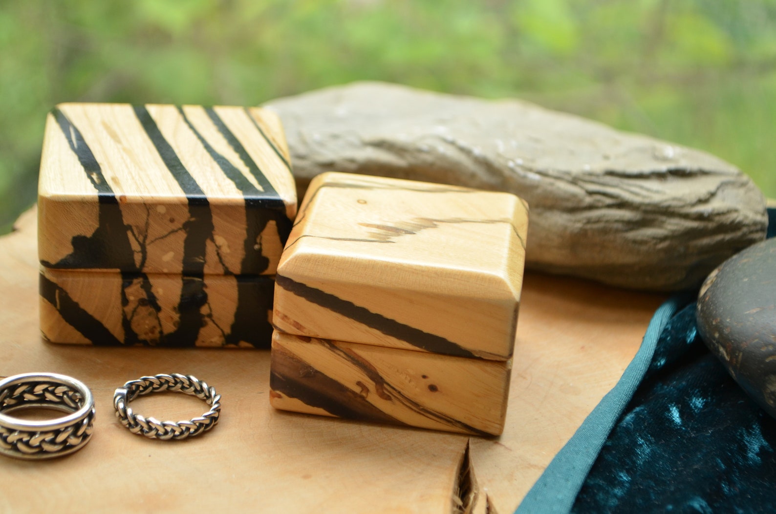 Black and White Wooden Proposal Ring Holder Unusual Small | Etsy