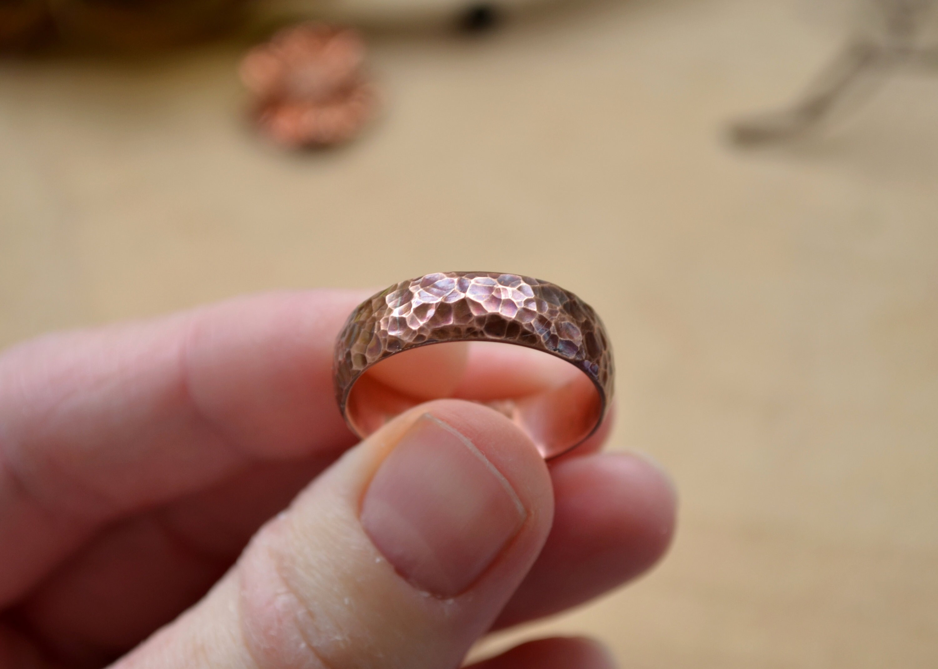 Rustic Engagement Ring for Him Boho Style Promise Copper Men | Etsy