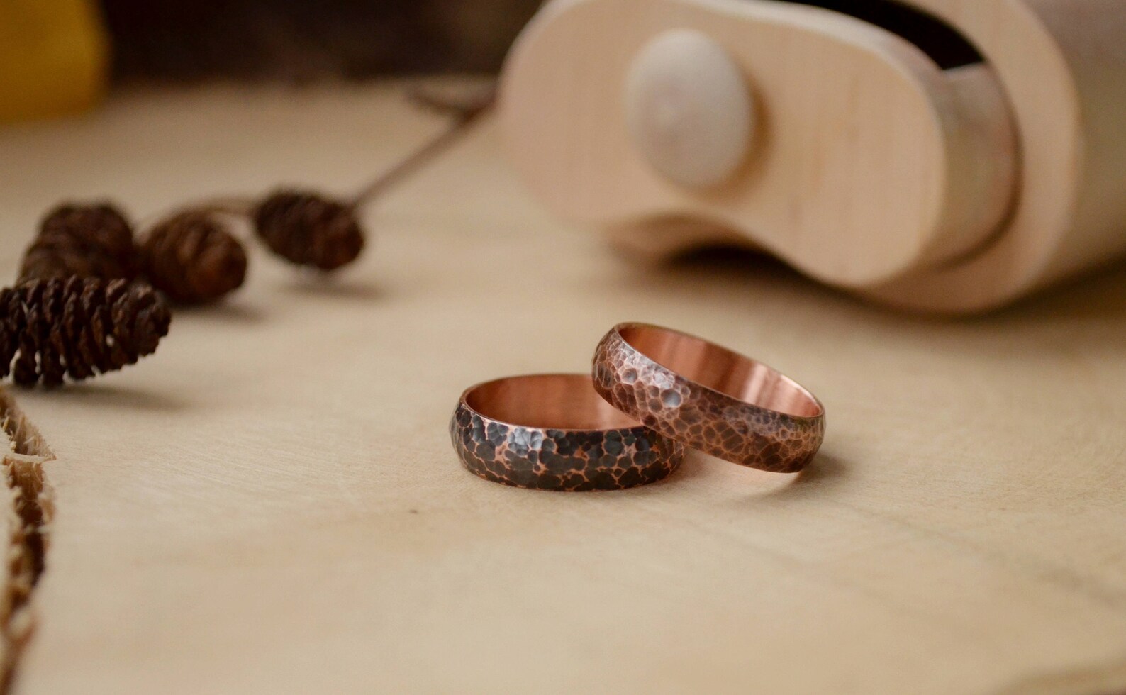 Rustic Engagement Ring for Him Boho Style Promise Copper Men | Etsy