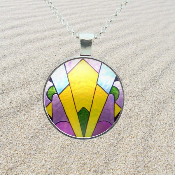 Stained Glass Pendant Necklace - Etsy