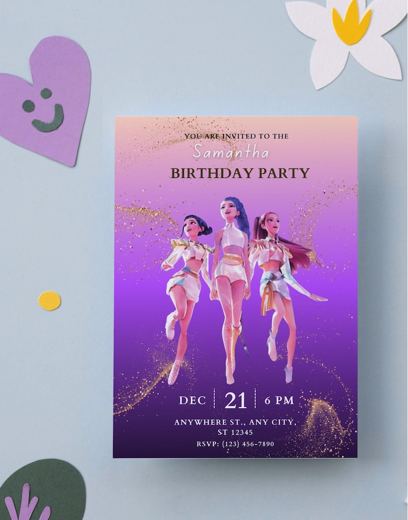 K-pop Idol Stage Birthday Invitation: Editable Canva Template (digital ...