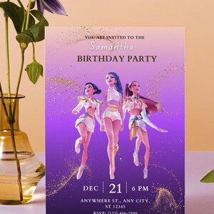 K-pop Idol Stage Birthday Invitation: Editable Canva Template (digital ...